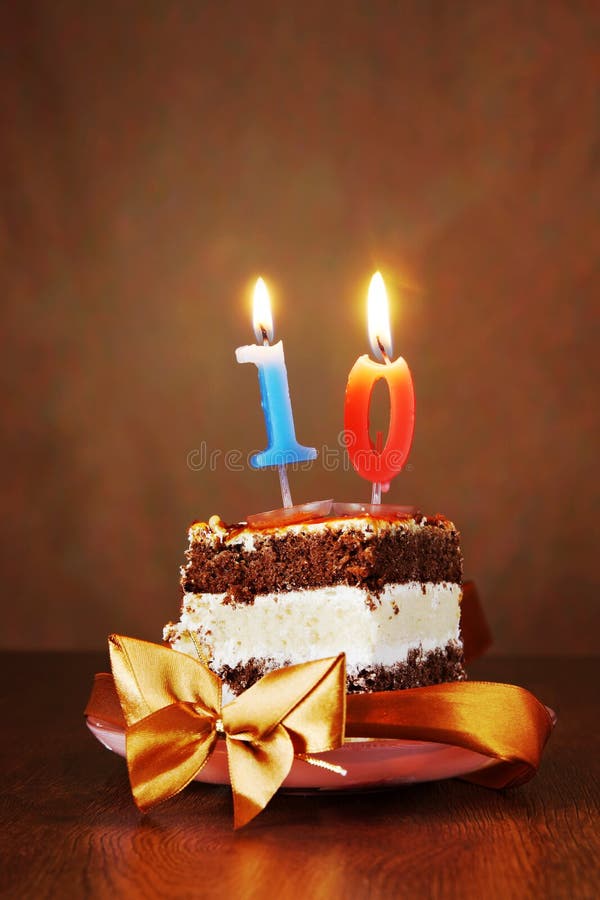Birthday Cake Burning Candle As Number Ten Stock Photos - Free ... Birthday Cake Burning Candle As Number Ten Stock Photos - Free ...