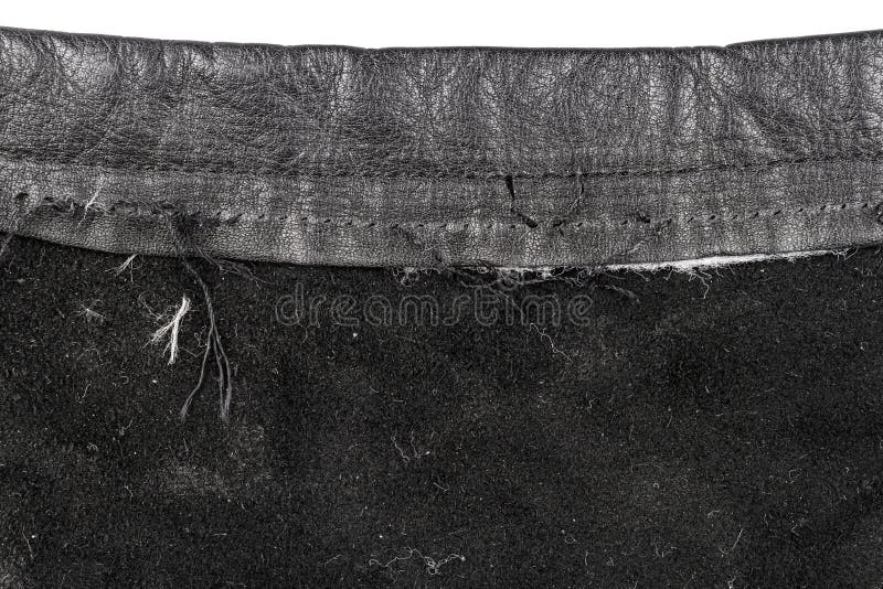 Piece of Black Leather, Back Side Stock Image - Image of isolated ...