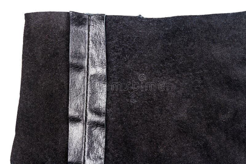 Piece of Black Leather, Back Side Stock Photo - Image of genuine ...