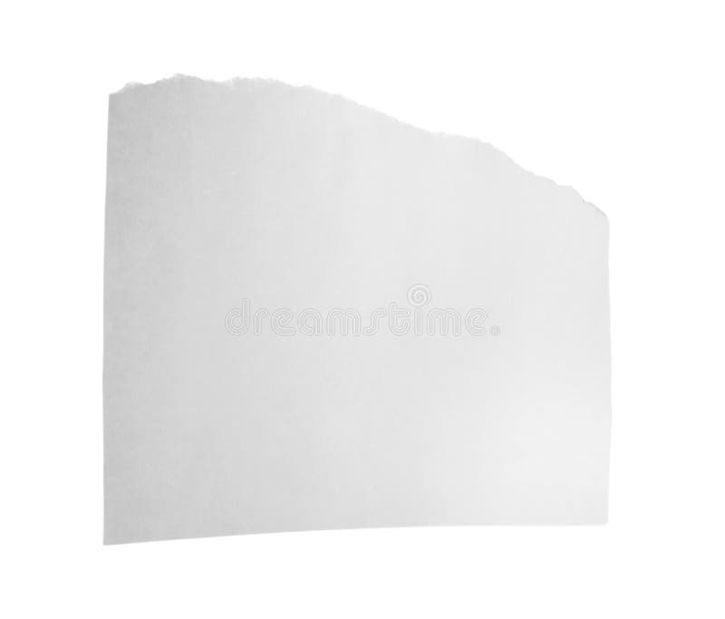 Piece of Blank Notebook Paper Isolated on White. Space for Design Stock ...