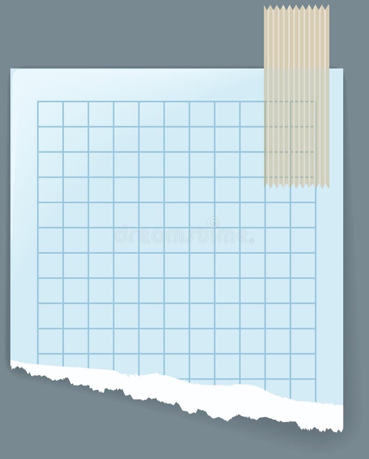 Piece of Blank Paper from Notebook or Notepad Glued with Adhesive Tape ...