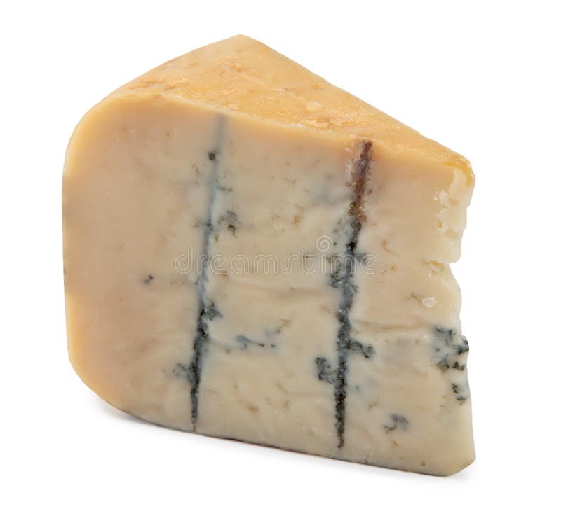 Piece of Blue Cheese Isolated on White Background Stock Image - Image ...