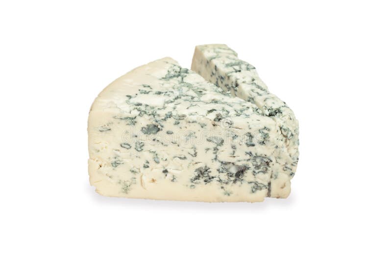 Piece of Blue Cheese on White Background Stock Photo - Image of milk ...