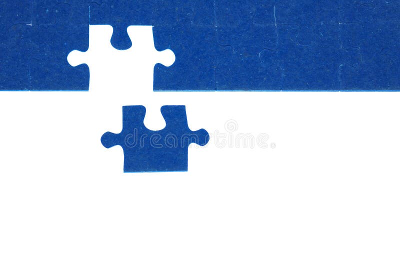 Blue Puzzles on a White Background, Close-up, Stock Image - Image of ...