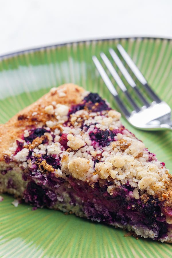 A piece of blueberry cake stock image. Image of fork - 240204697