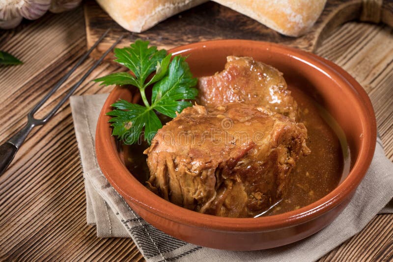 A Piece of Braised Pork Neck Stock Image - Image of beef, garlic: 185331201