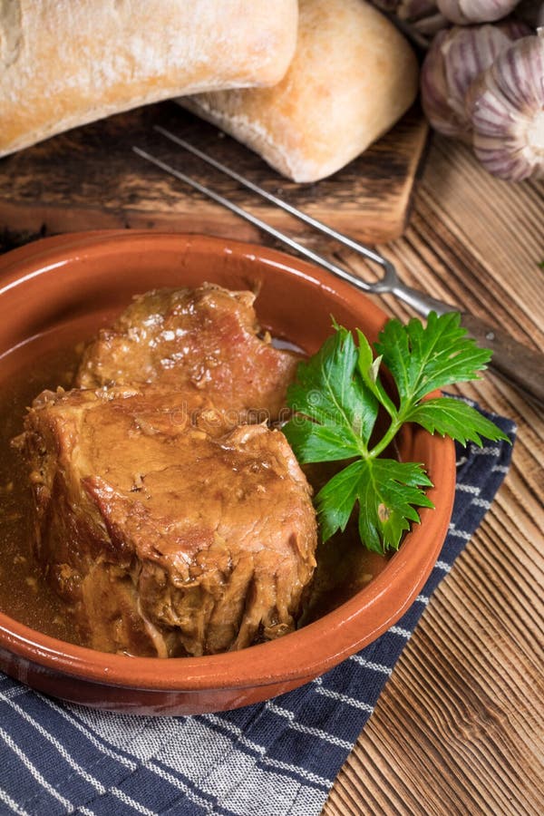 A Piece of Braised Pork Neck Stock Image - Image of fresh, steak: 190825103