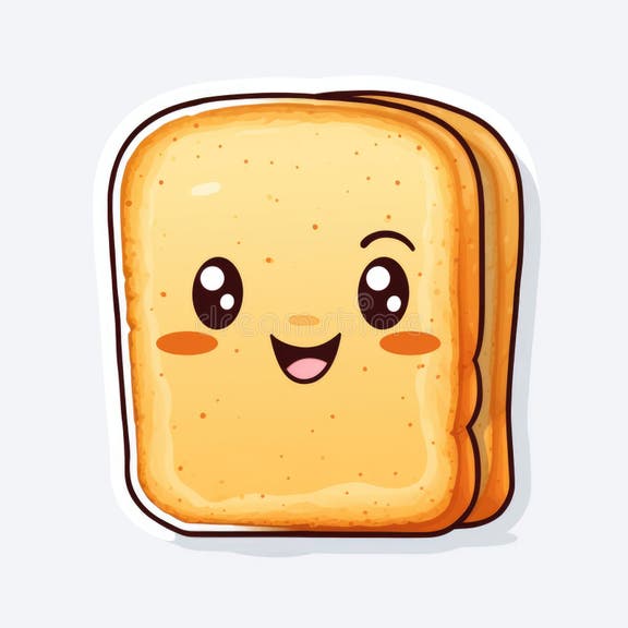 A Piece of Bread with a Face Drawn on it. Stock Illustration ...