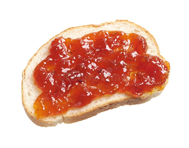 Slice of Bread with Strawberry Jam Stock Photo - Image of fruit, taste ...