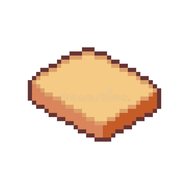 Piece of Bread Pixel Art. 8 Bit Bread Stock Illustration - Illustration ...