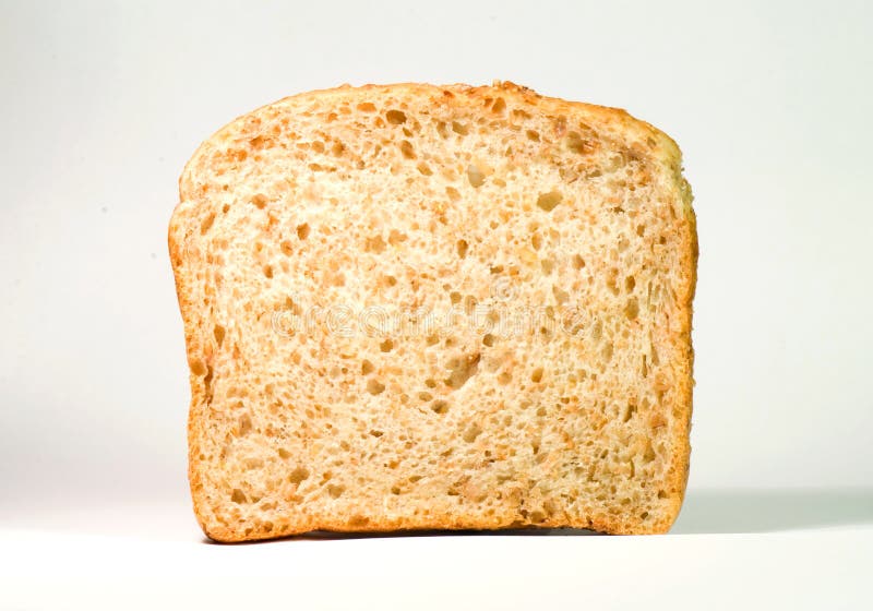 Piece of bread on white stock photo. Image of food, everyday - 6039650