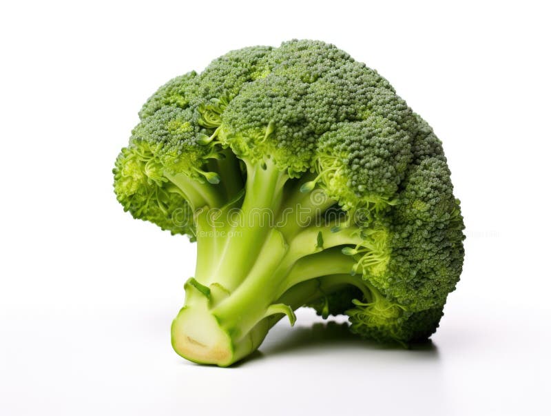 A Piece of Broccoli on a White Surface Stock Image - Image of broccoli ...