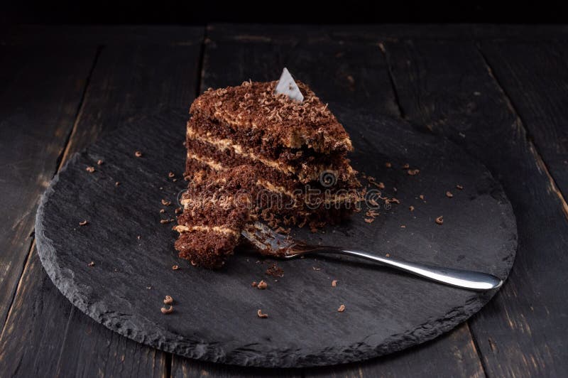 A Piece of Broken Cake. a Slice of Bitten Cake Stock Image - Image of ...