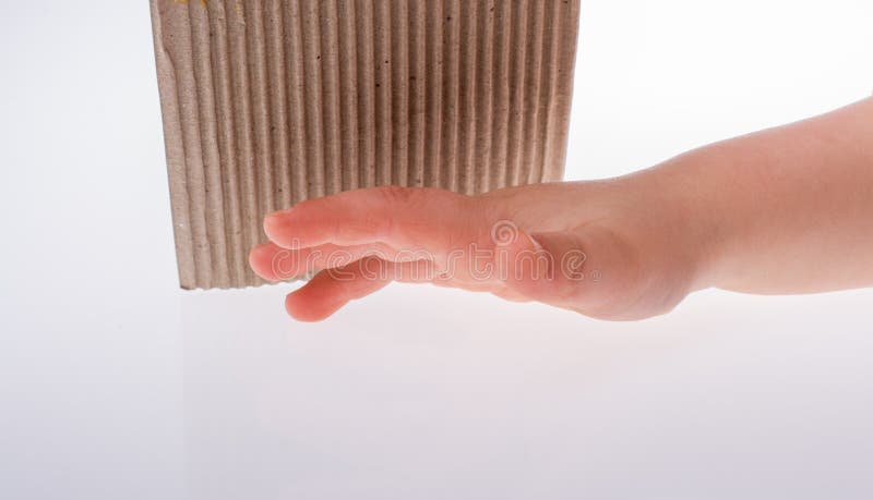 Piece of Brown Color Cardboard in Hand Stock Image - Image of exture ...