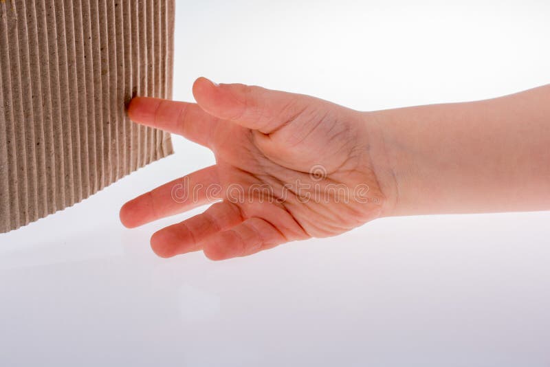 Piece of Brown Color Cardboard in Hand Stock Image - Image of carton ...