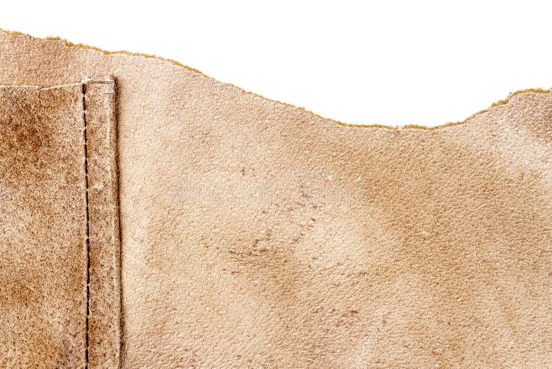 Piece of Brown Leather, Back Side Stock Photo - Image of fabric, beige ...