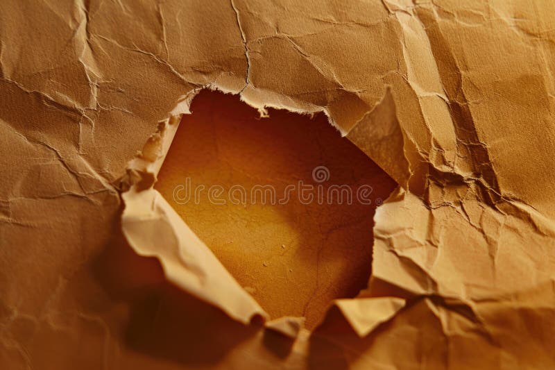 A Piece of Brown Paper with a Hole Punched in it, Suitable for Note ...