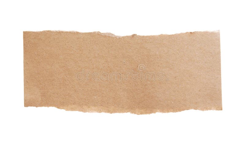 Piece of Brown Paper Isolated on White. Space for Text Stock Photo ...
