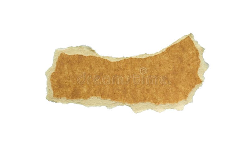 Piece of Brown Paper Tear Isolated on White Stock Photo - Image of ...
