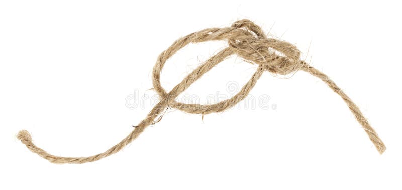 Piece of Brown Twine Isolated on White Background. Rope Stock Photo ...