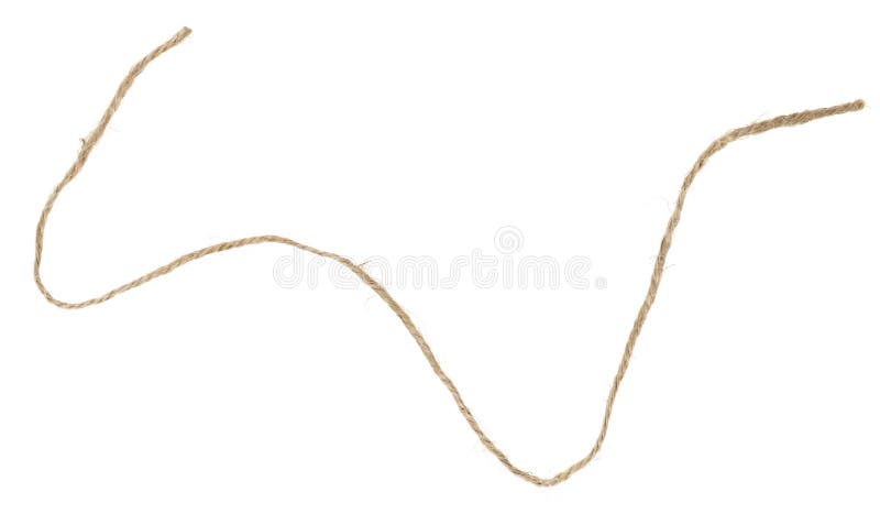 Piece of Brown Twine Isolated on White Background. Rope Stock Image ...