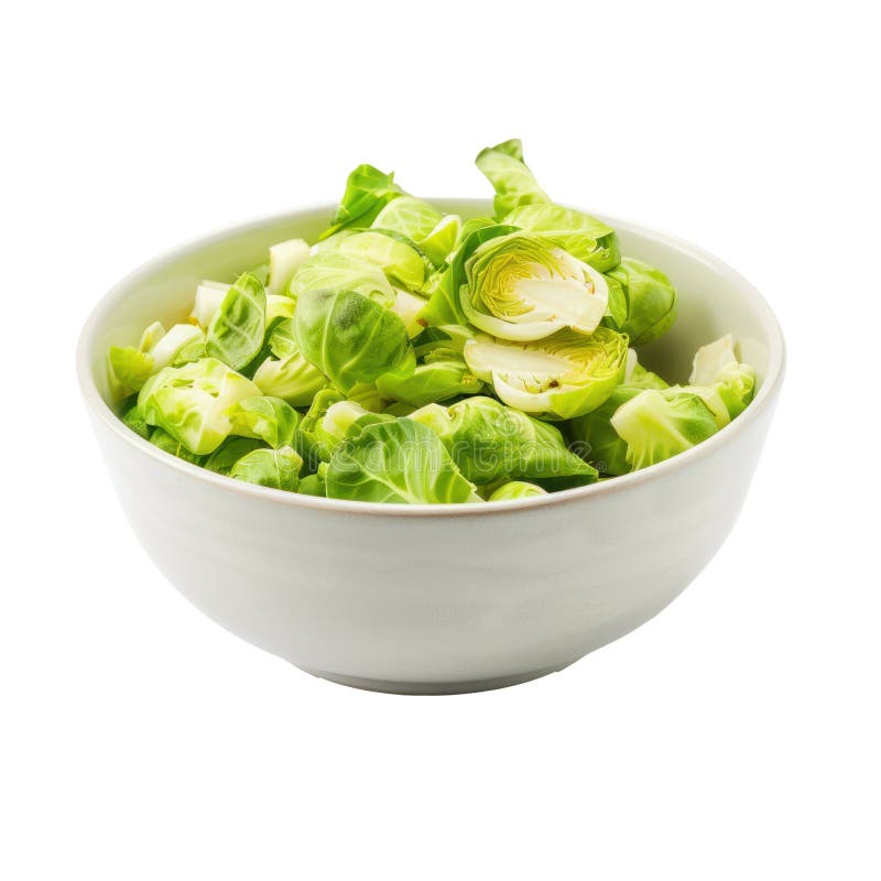 Piece of Brussels Sprouts in a Bowl Front View Isolate Stock ...