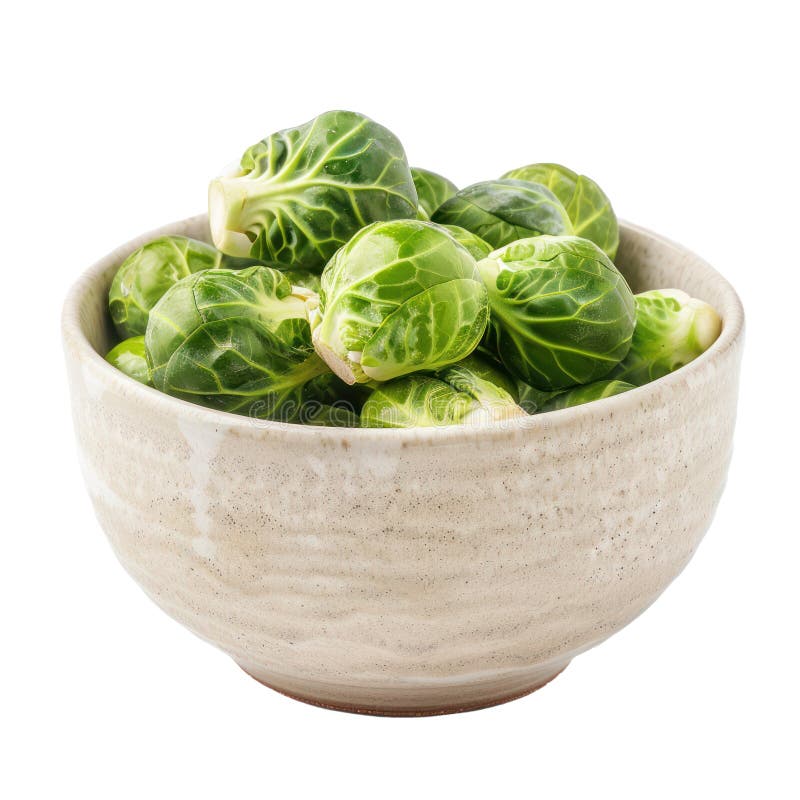 Piece of Brussels Sprouts in a Bowl Front View Isolate Stock Image ...