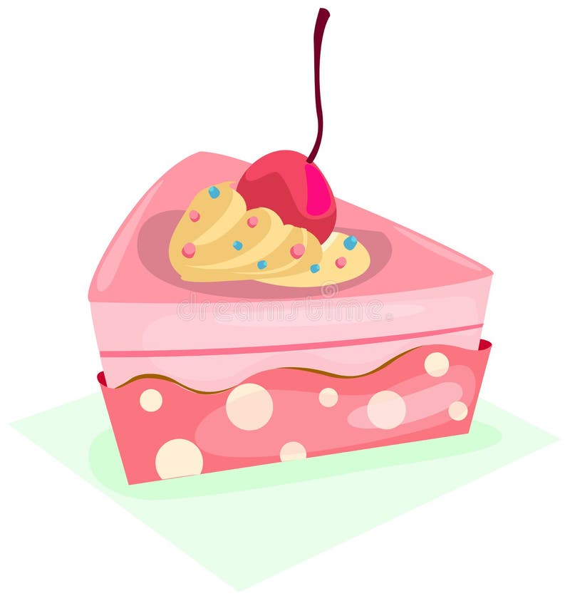 Piece of cake stock vector. Illustration of dessert, cartoon - 13640518