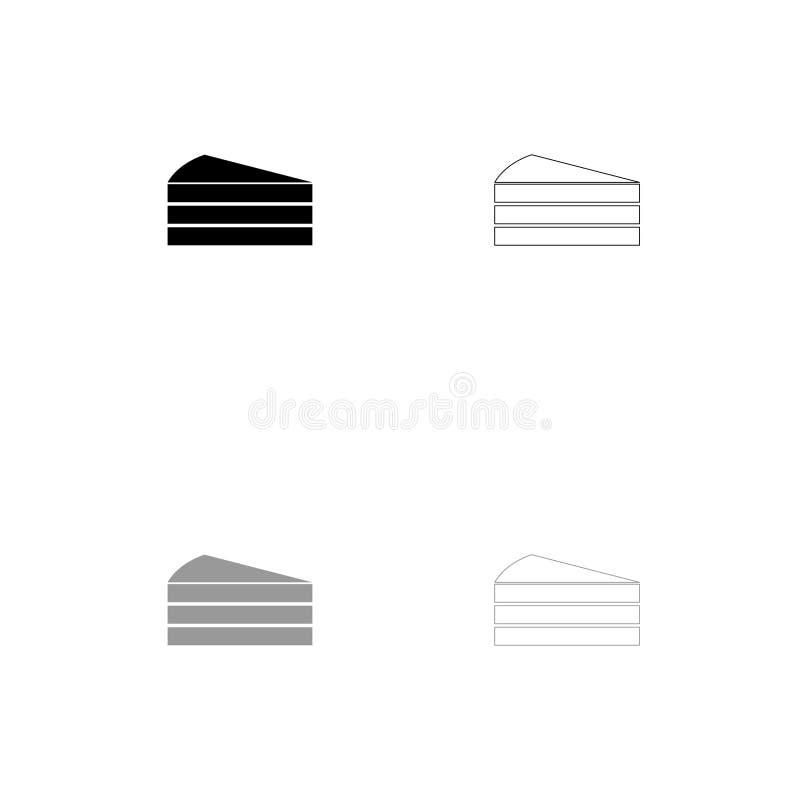 Piece of Cake Black and Grey Set Icon . Stock Vector - Illustration of ...
