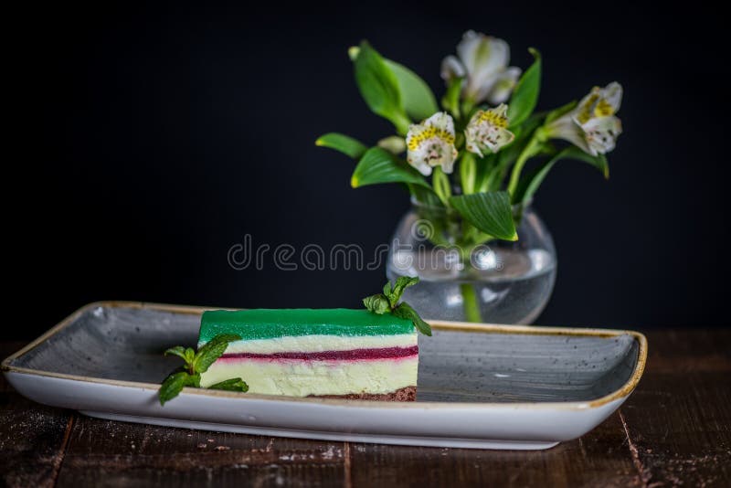 Piece of cake stock photo. Image of rectangle, plate - 89580766