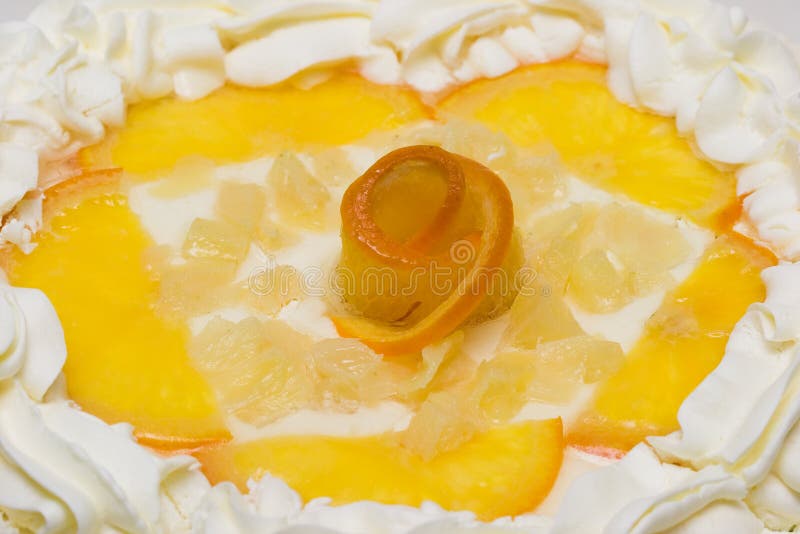 Piece of cake with cream stock photo. Image of decoration - 7695848