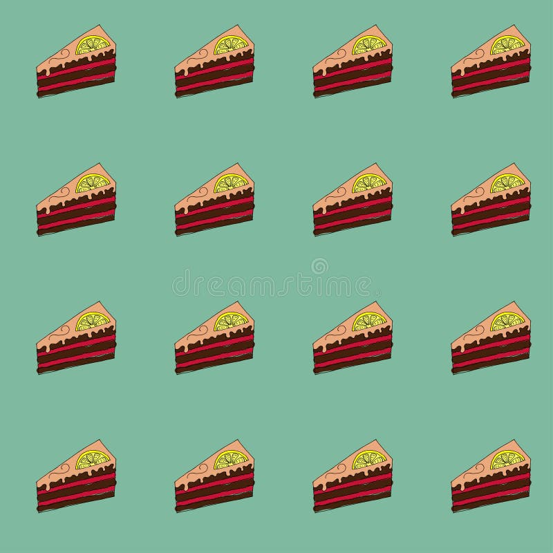 Piece of cake pattern. stock vector. Illustration of fresh - 209420159