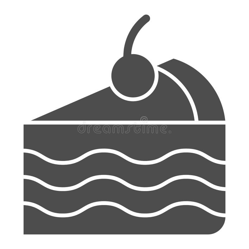 Piece of Cake Solid Icon. Sweet Vector Illustration Isolated on White ...