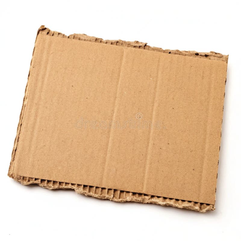 Piece of Cardboard Isolated on White Background Stock Illustration ...