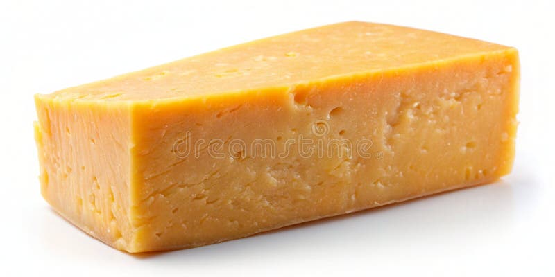 Piece of Cheddar Cheese Isolated on White Background High Resolution ...