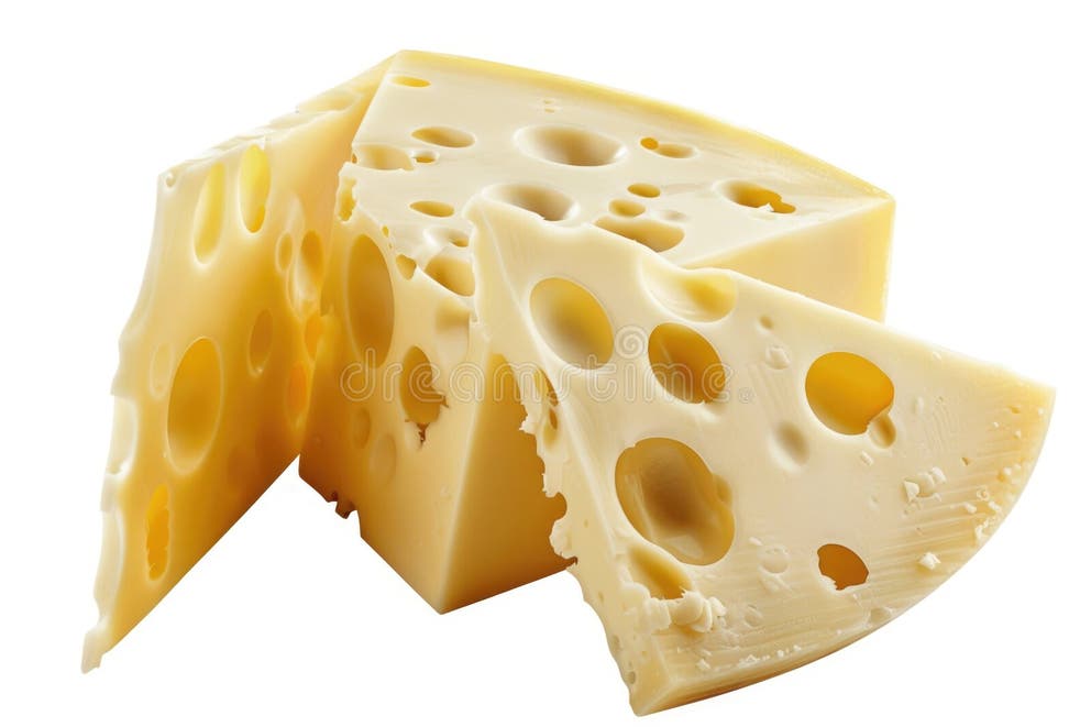 A Piece of Cheese with Circular Holes Cut into Its Surface Stock Image ...