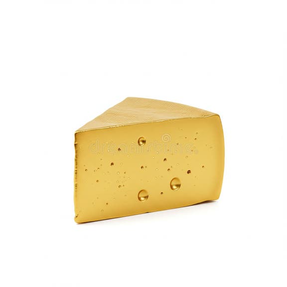 A Piece of Cheese Digitally Rendered in Gold. the Wedge Shape Features ...