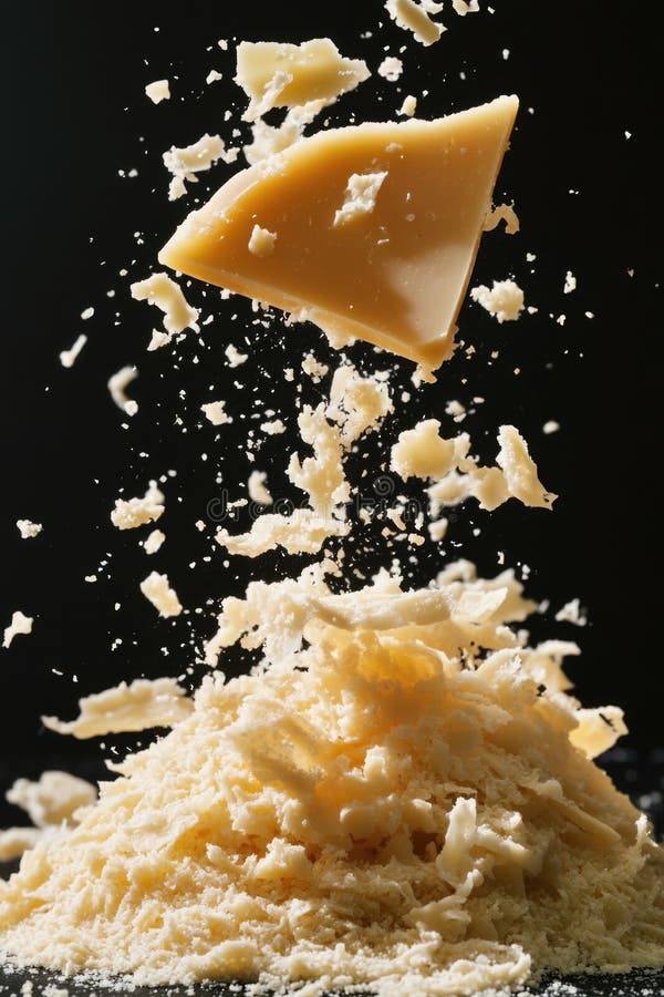 A Piece of Cheese Falls Onto a Pile of Shredded Cheese, a Common ...