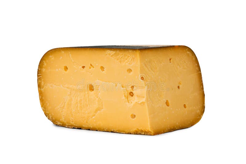 Piece Cheese with Small Holes Side View Stock Photo - Image of gourmet ...