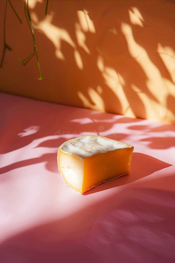 A Piece of Cheese on a Pink Surface Stock Image - Image of pink, cheese ...