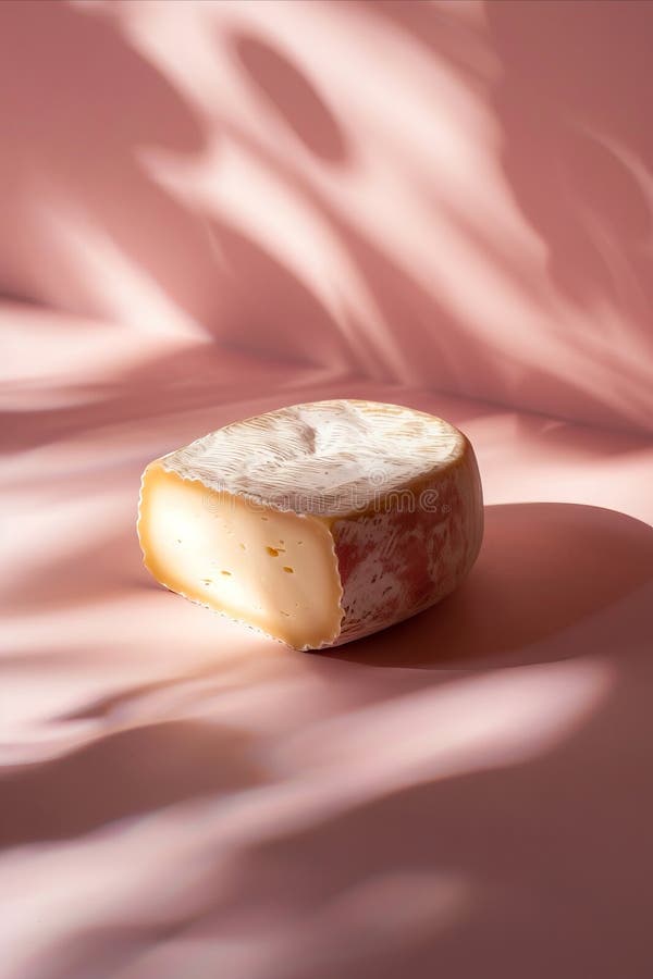 A Piece of Cheese on a Pink Surface Stock Photo - Image of piece, pink ...