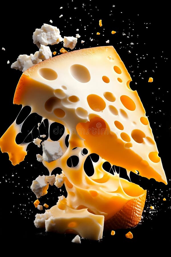 A Piece of Cheese with a Slice Missing from it Stock Illustration ...