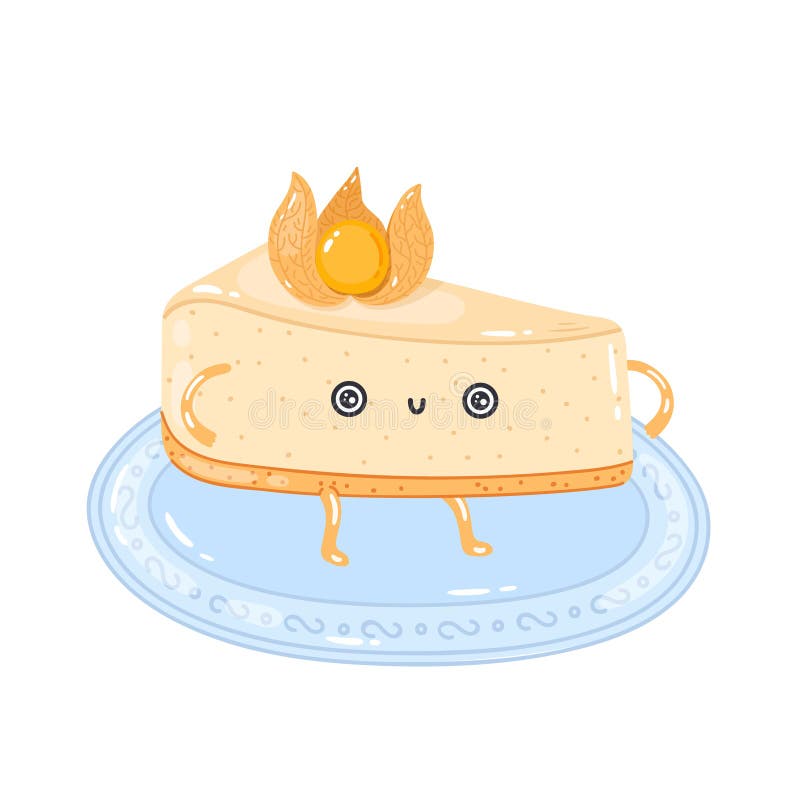 Piece of Cheesecake. Cute Vector Character Stock Vector - Illustration ...