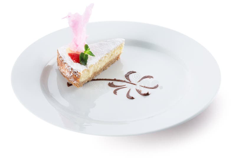 Piece of Cheesecake on Plate Stock Image - Image of strawberry ...