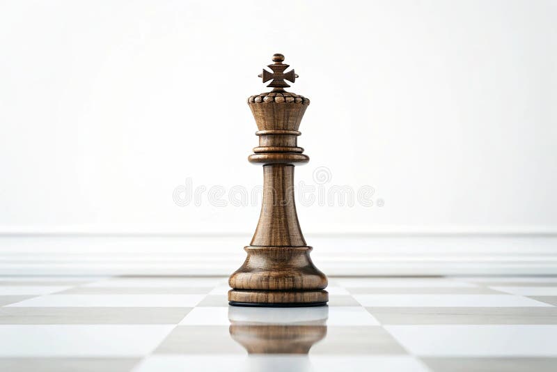Piece of Chess. the King Standing on a White Background with a ...