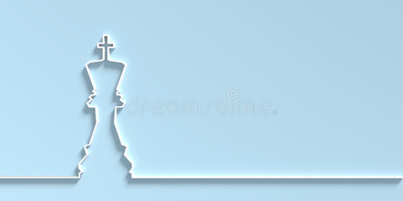 Piece of Chess. the King Thin Line Style Icon. 3D Render. Stock ...