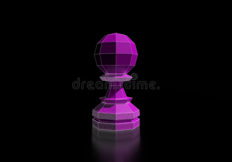 Piece of Chess. the Pawn Low Poly Model Stock Illustration ...