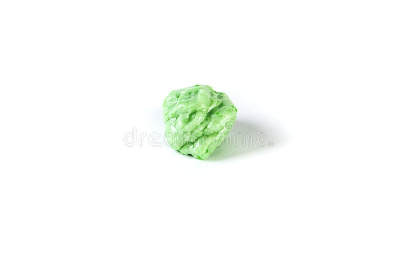 Piece of Chewed Green Bubble Gum Isolated Over White Stock Image ...