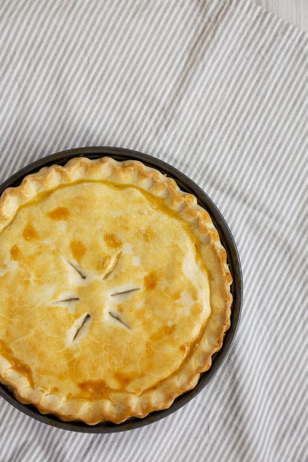 A Piece of Chicken Pot Pie, Top View. Flat Lay, Overhead, from Above ...