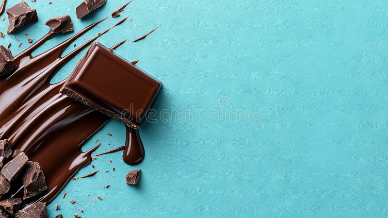 A Piece of Chocolate Being Poured into a Piece of Melted Chocolate ...